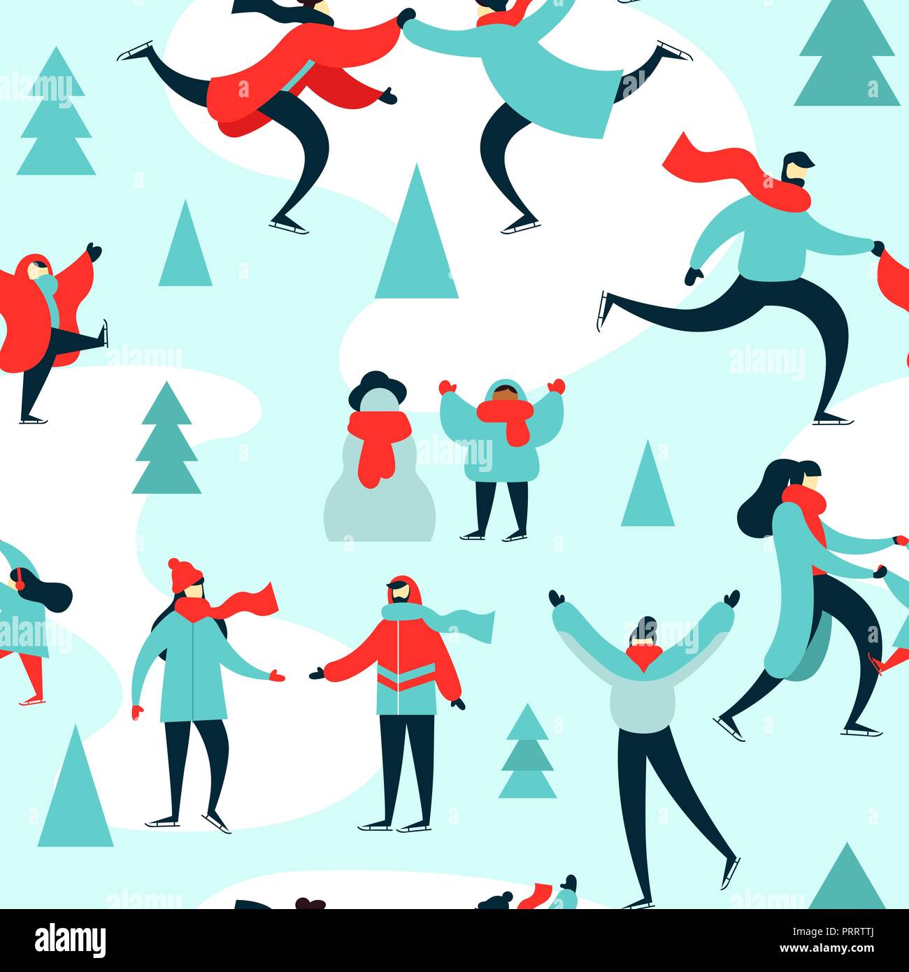 People ice skating outdoor on Stock Vector Images - Alamy