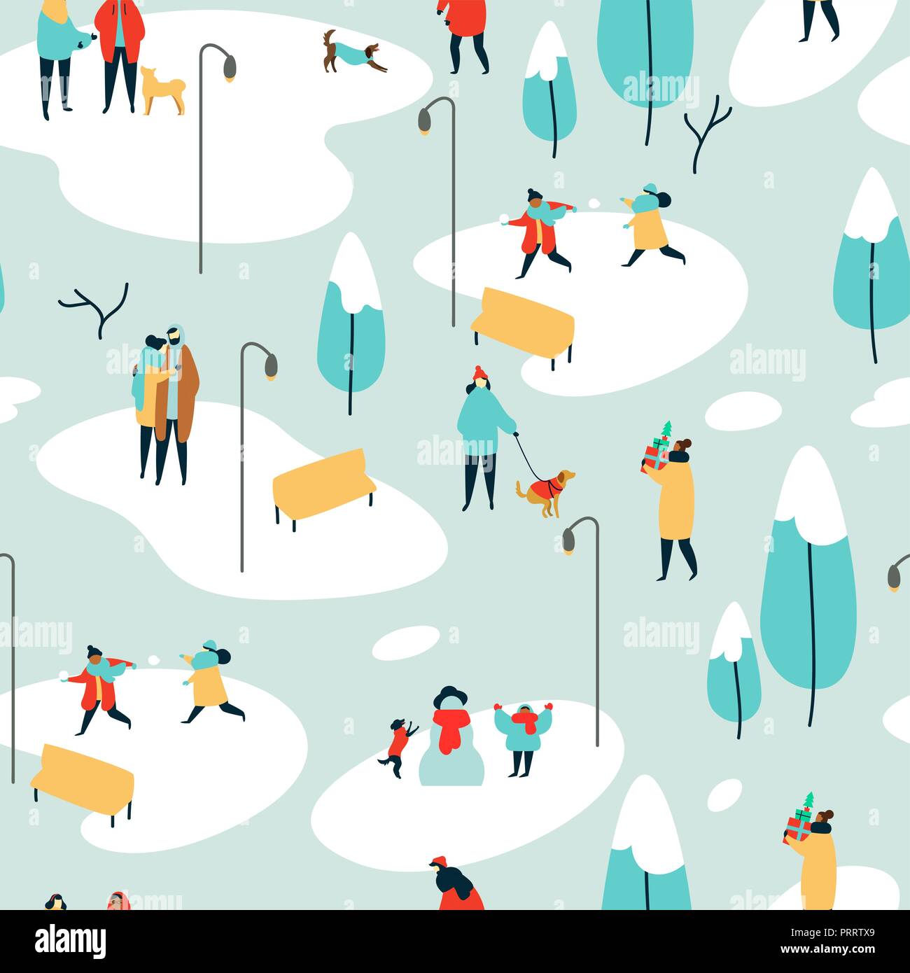 Christmas town winter snow Stock Vector Images - Alamy