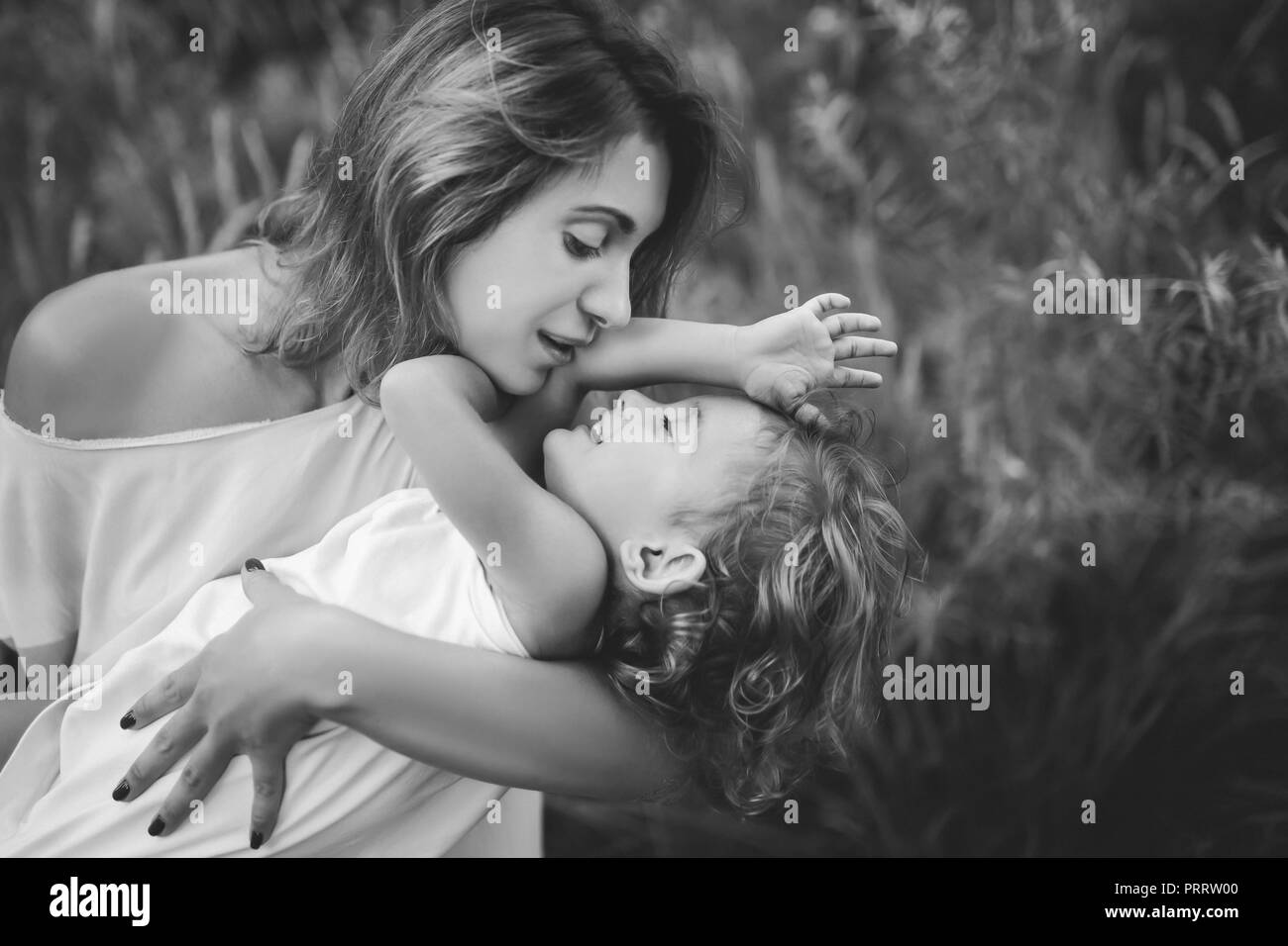 Mother toddler daughter in Black and White Stock Photos & Images - Alamy