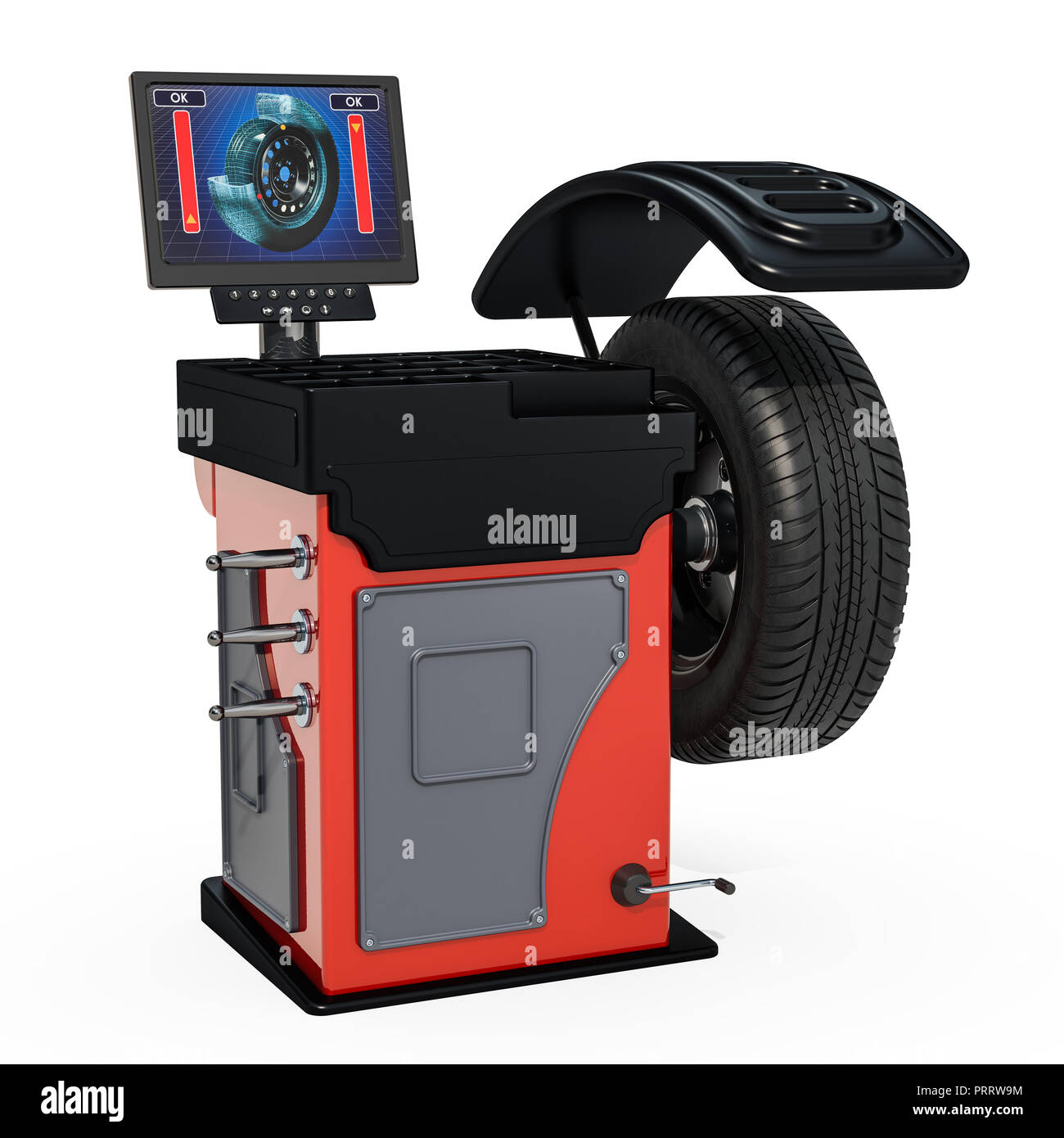 Wheel Balancing Machine, 3d rendering isolated on white background ...