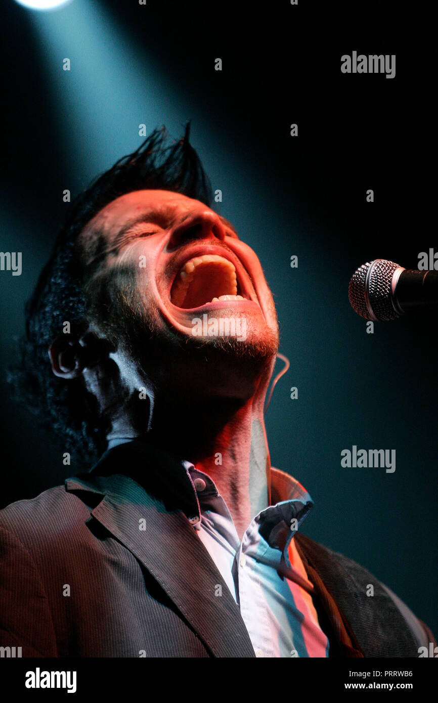 Paul Meany with MuteMath performs in concert at the BankUnited Center ...