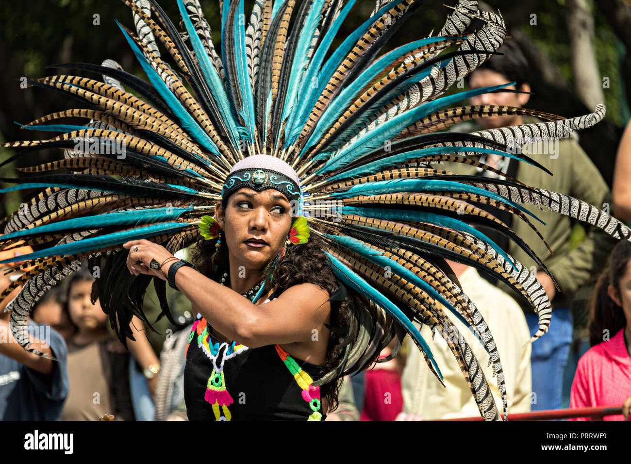 Mexican Indian Concheros dancers participate in the annual parade ...