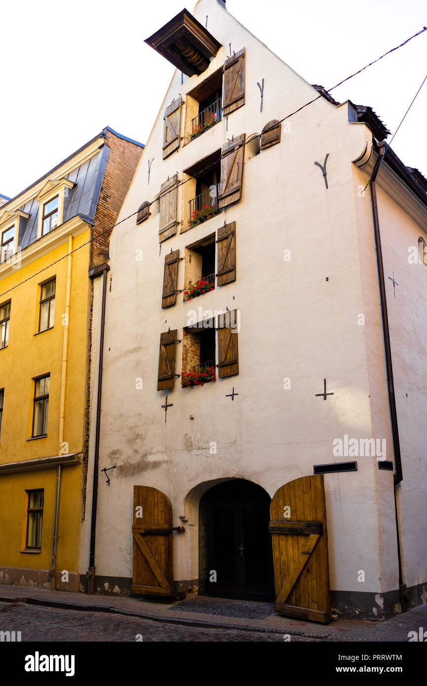 low angle view of buildings in Riga city, Latvia Stock Photo - Alamy
