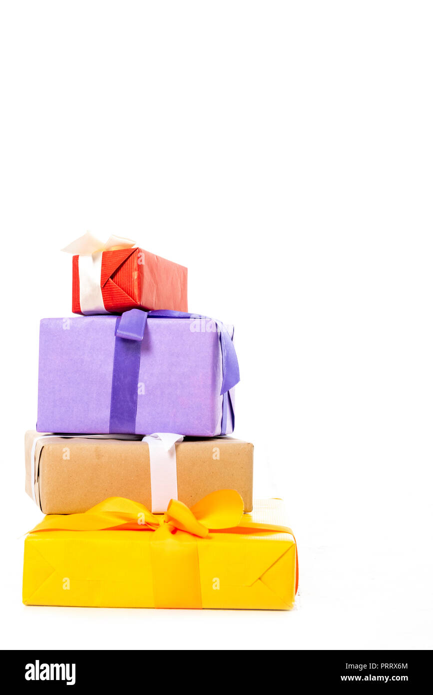 Festive holiday background gifts Cut Out Stock Images & Pictures - Alamy