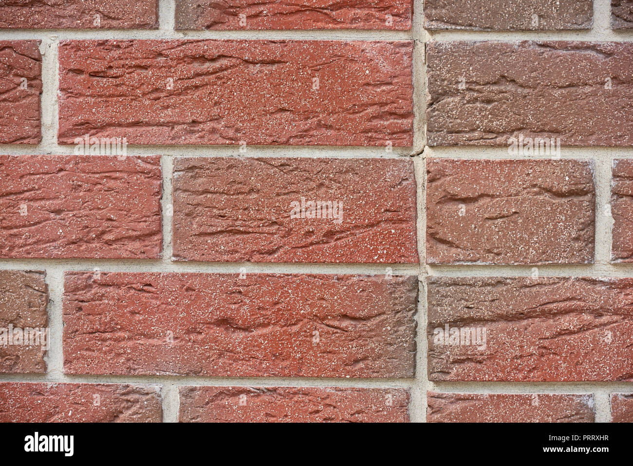 full frame view of red weathered brick wall, textured background Stock ...