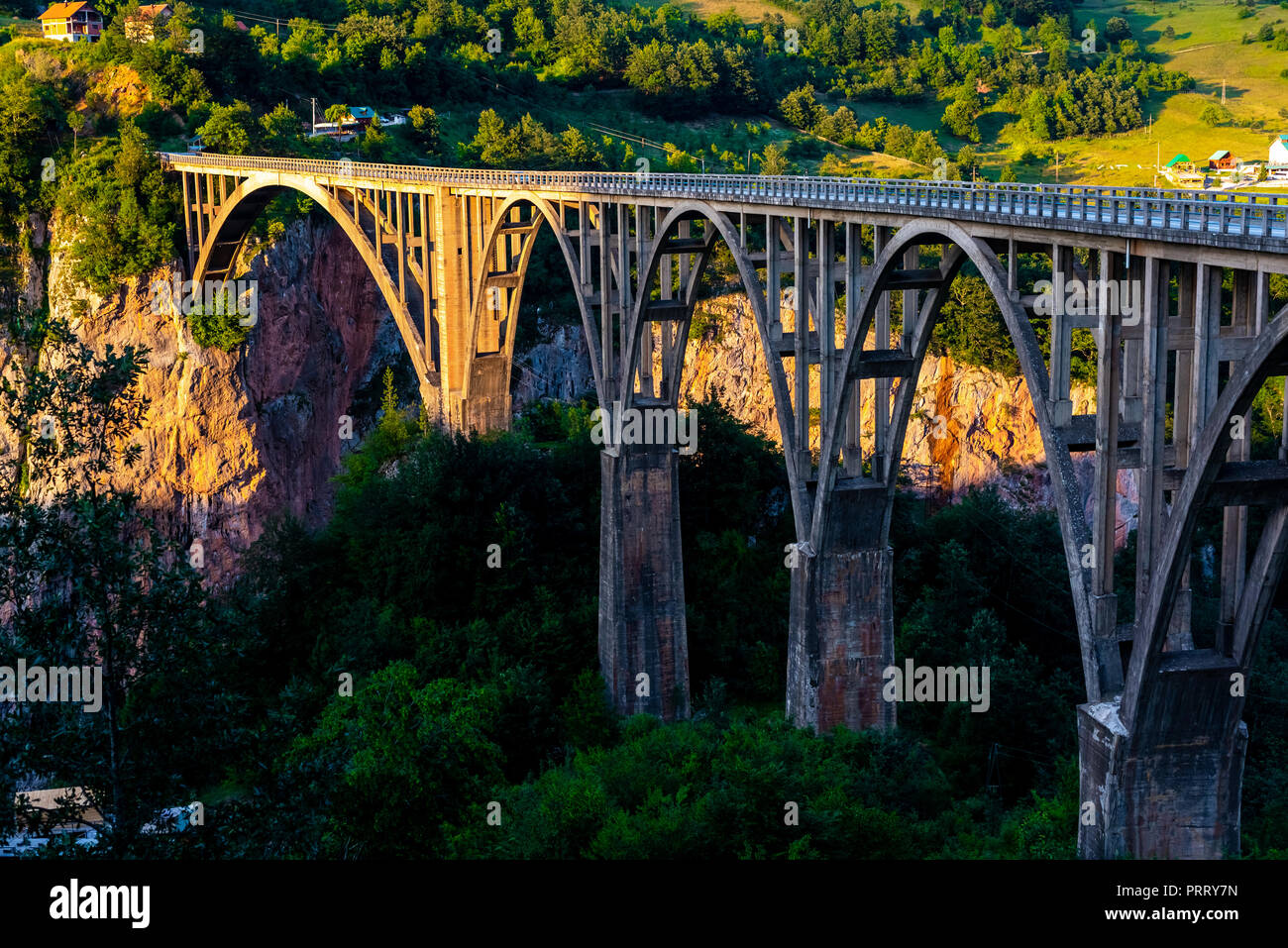 beautiful Tara Bridge during sunset in Montenegro Stock Photo - Alamy