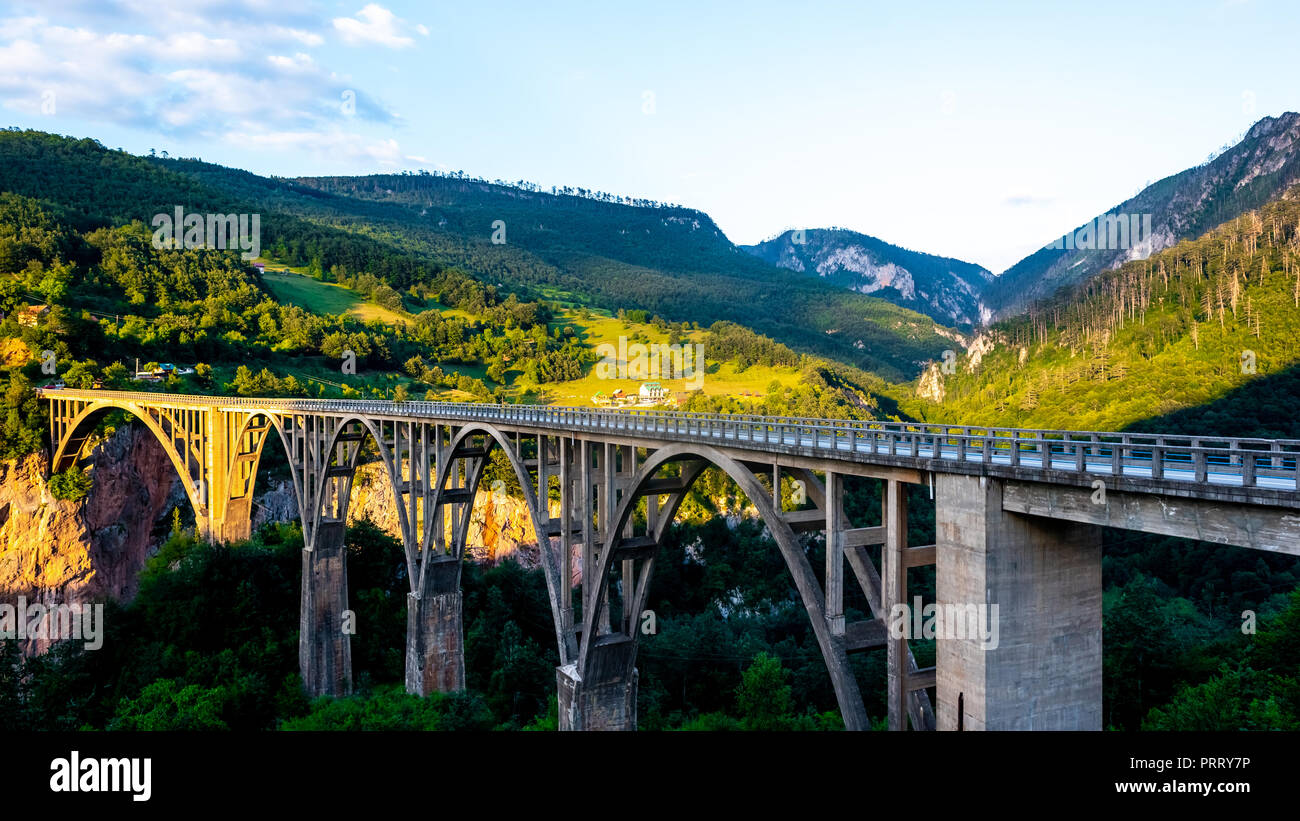 Tara Bridge and beautiful mountains in Montenegro Stock Photo - Alamy