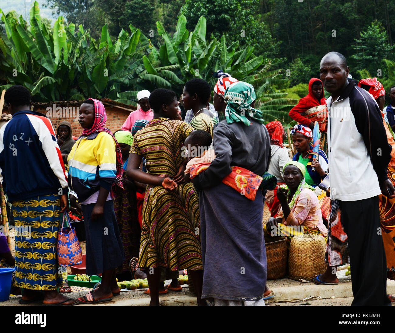 A colorful weekly market in rural western Rwanda Stock Photo - Alamy