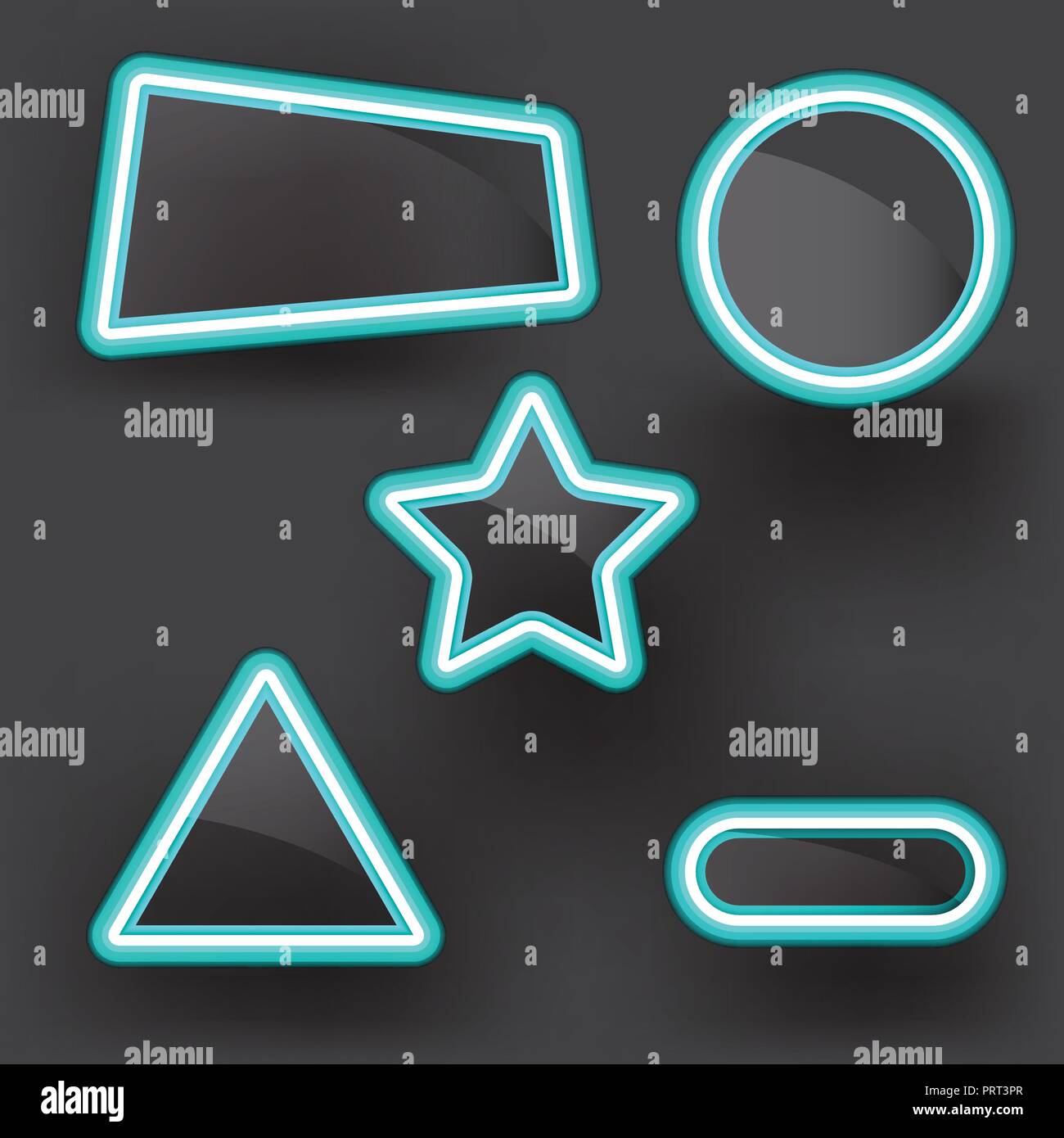 Neon banners useful message element, stock vector Stock Vector Image ...