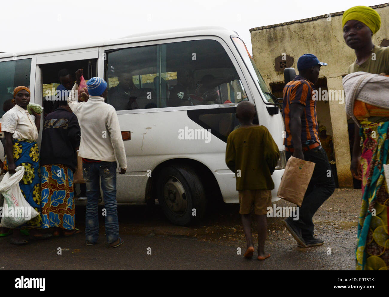 A modern public bus in rural Rwanda Stock Photo - Alamy