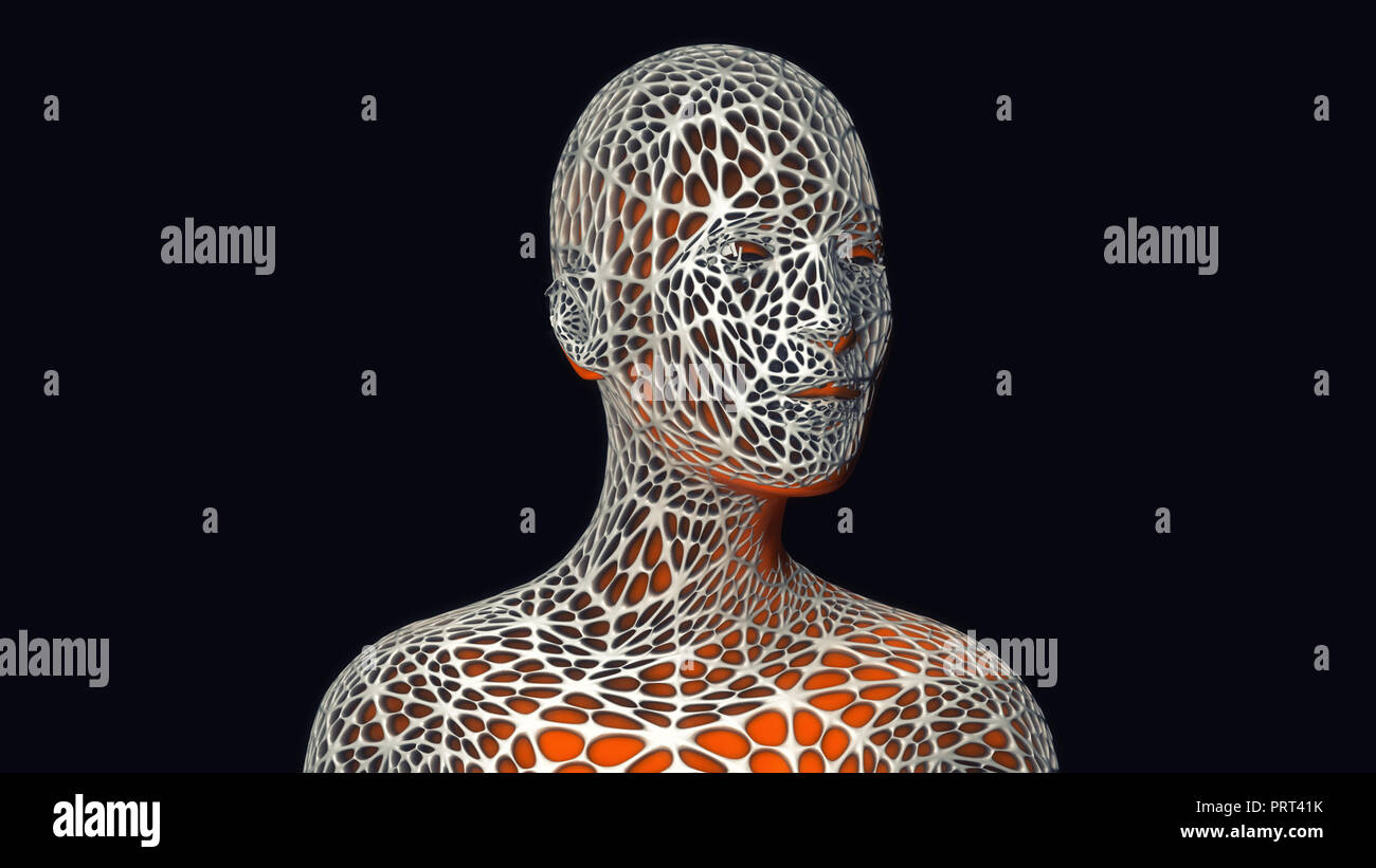 3d render. Head Human shattered portrait Stock Photo - Alamy