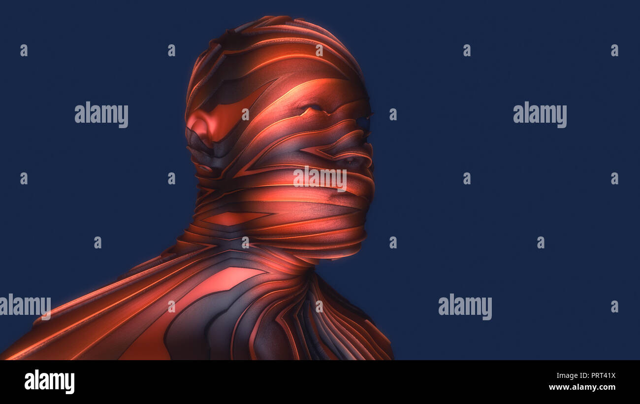 3d render. Head Human shattered portrait Stock Photo - Alamy