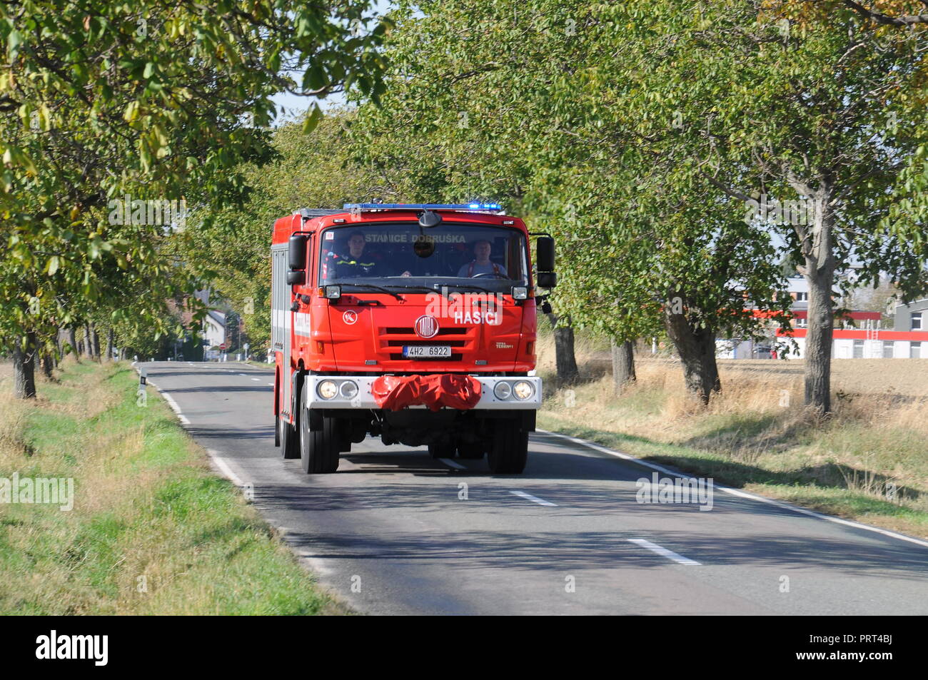 The firefighting vehicle goes out to fire, Czech Republic, 2018. (CTK ...