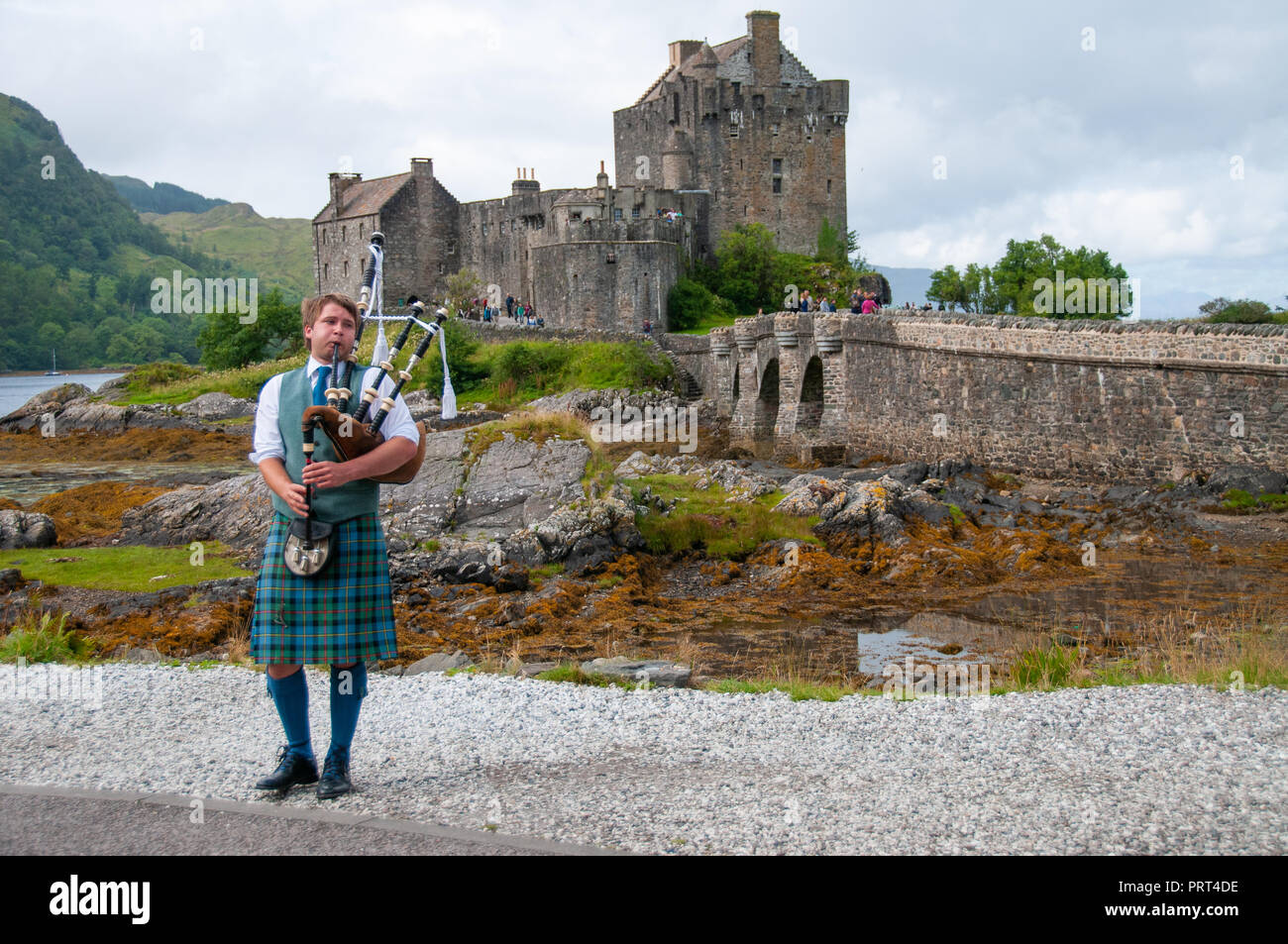 View of Eileen Donan historic house and castle of the MacRae family on ...