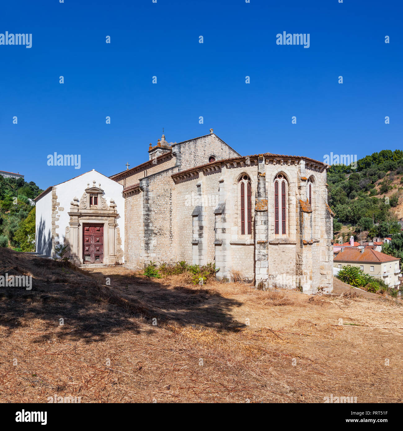 Santarem, Portugal. Gothic apse of the Igreja de Santa Cruz Church with ...