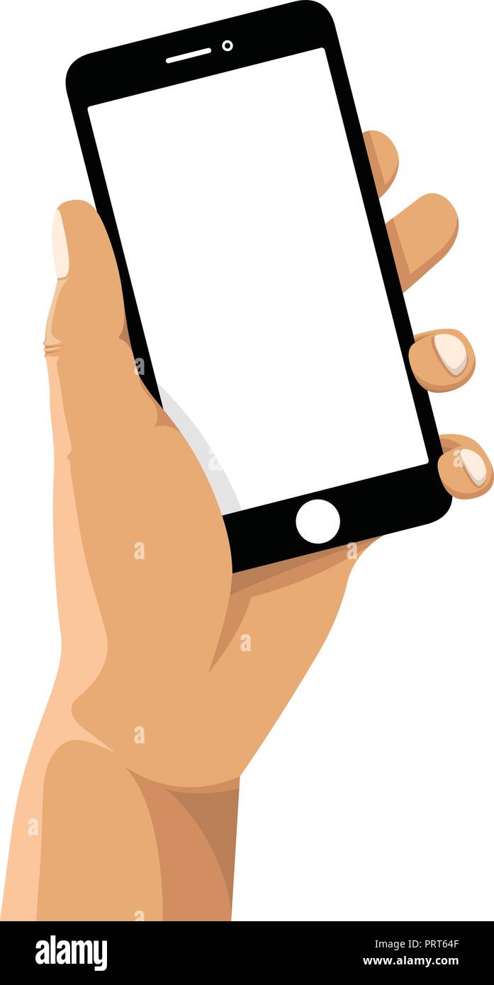 Holding up phone screen Stock Vector Images - Alamy