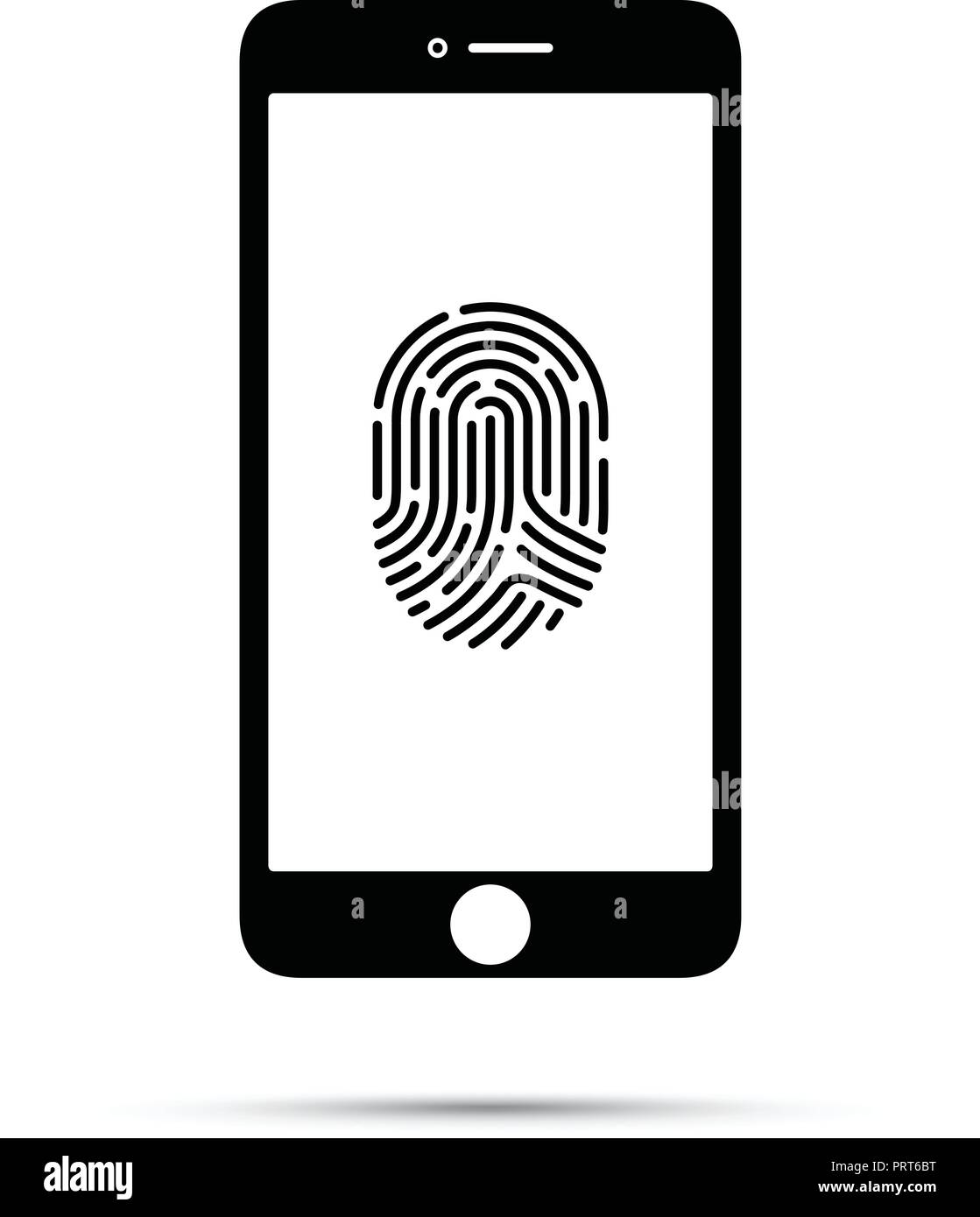Cell phone with finger print technology Stock Vector Image & Art - Alamy