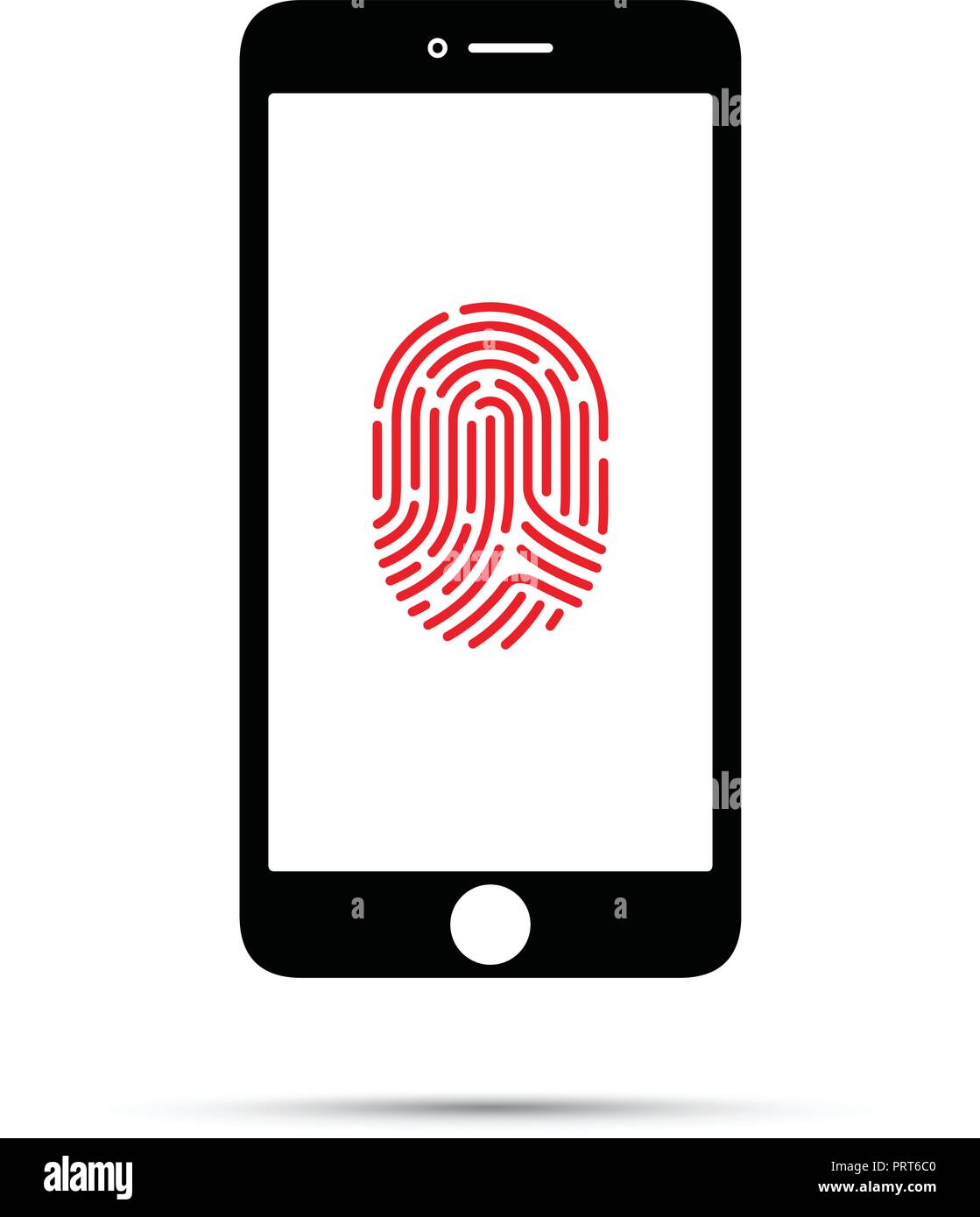 Cell phone with finger print technology Stock Vector Image & Art - Alamy