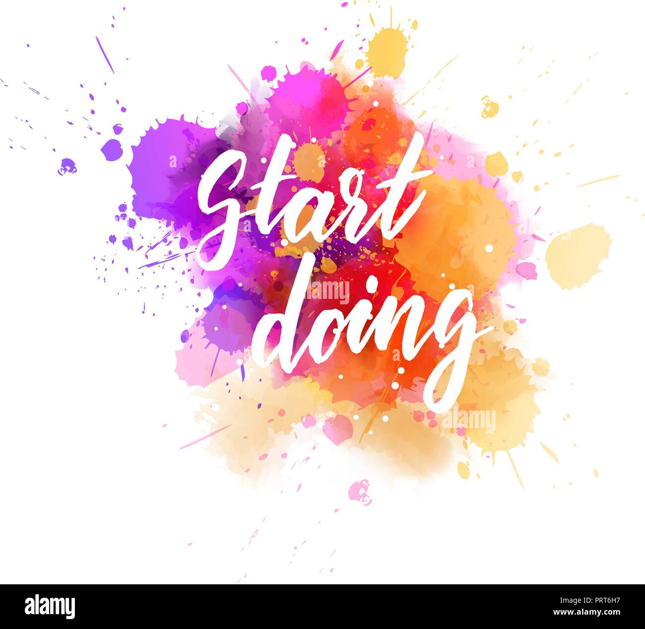 Start doing - motivational message. Handwritten modern calligraphy ...