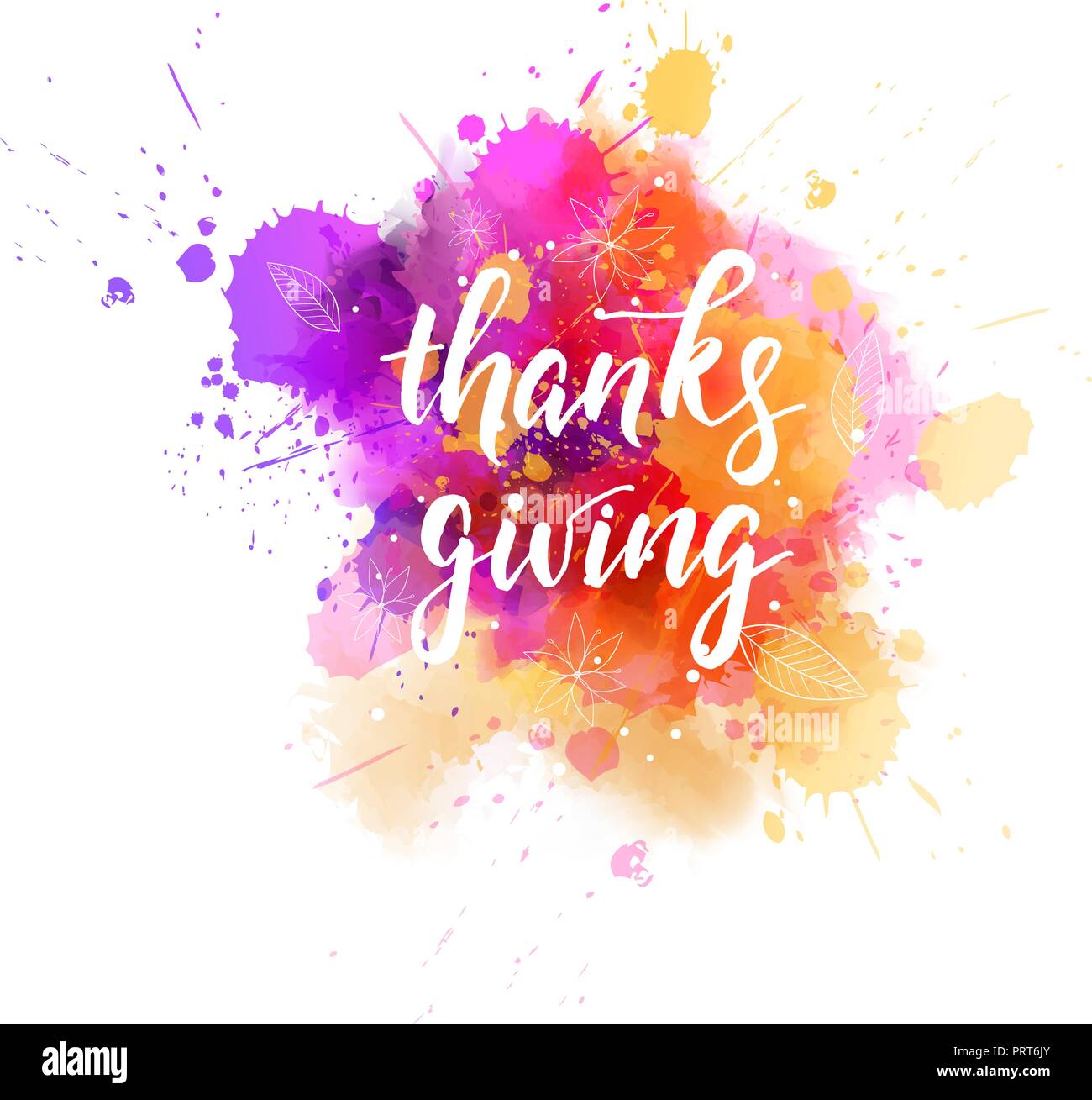 Thanks giving - handwritten modern calligraphy lettering text on ...