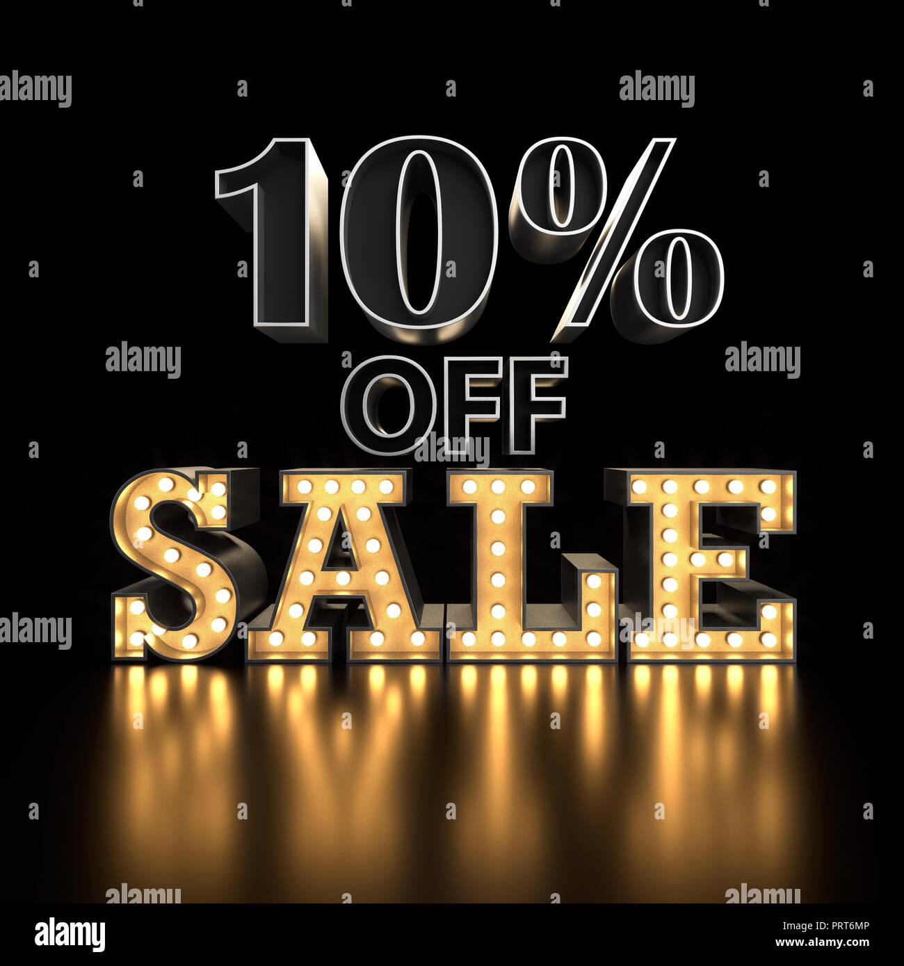 10% off SALE text background. 3d typography. Sale concept. 3d render ...