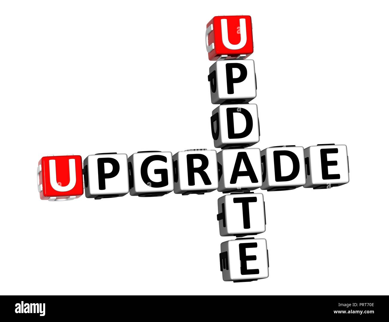 3D Rendering Crossword Update Upgrade Word Over White Background Stock ...