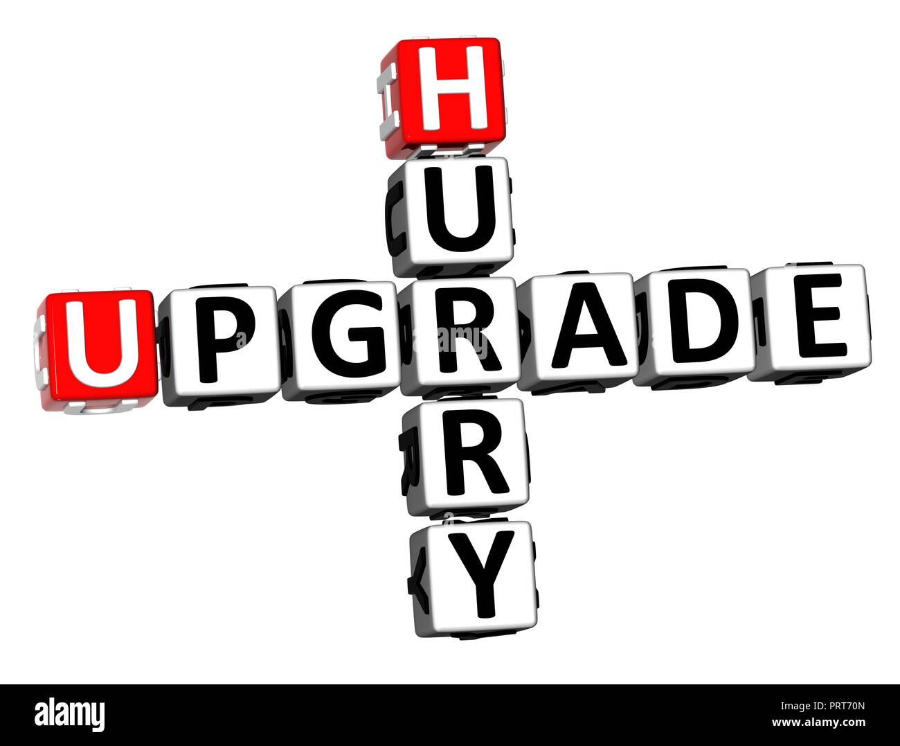 3D Rendering Crossword Hurry Upgrade Word Over White Background Stock ...