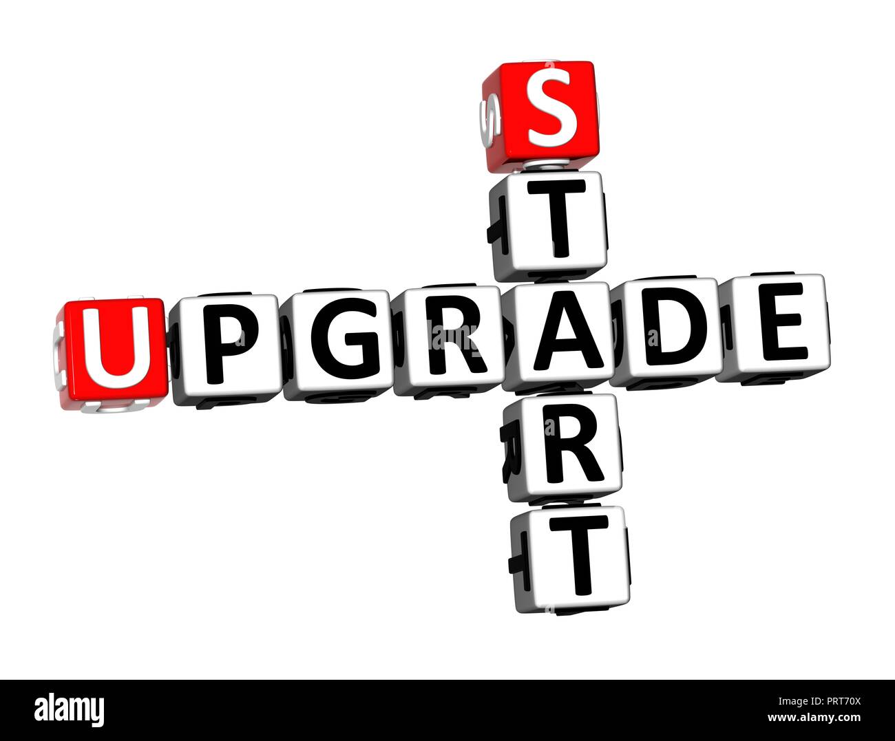 3D Rendering Crossword Start Upgrade Word Over White Background Stock ...