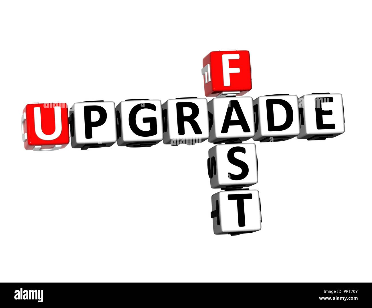 3D Rendering Crossword Fast Upgrade Word Over White Background Stock ...