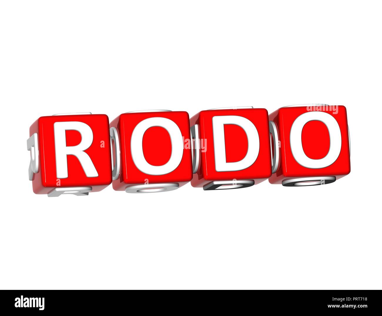3D Rendering Red Rodo Word Over White Background Stock Photo - Alamy