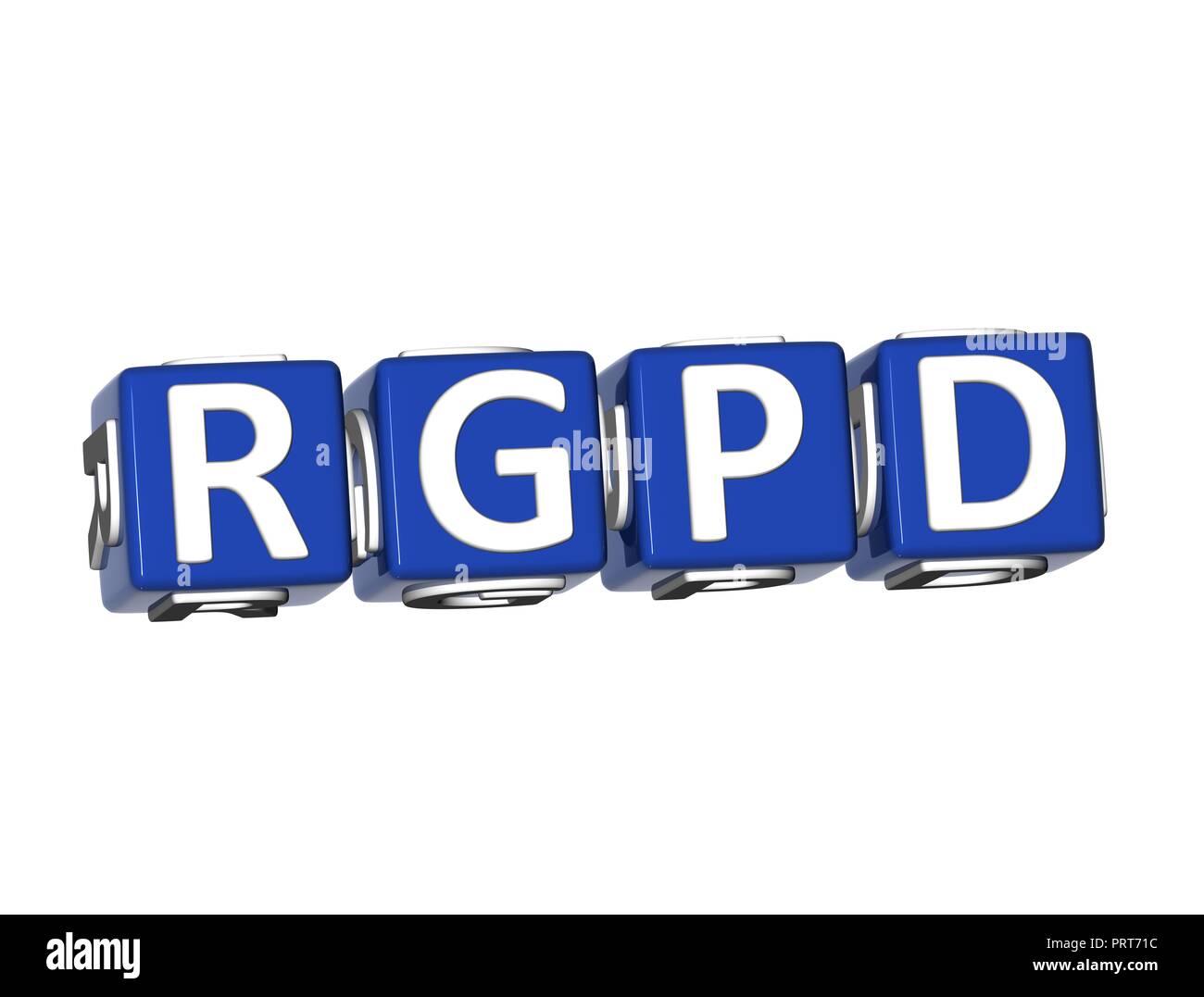 3D Rendering Blue RGPD Word Over White Background Stock Photo - Alamy