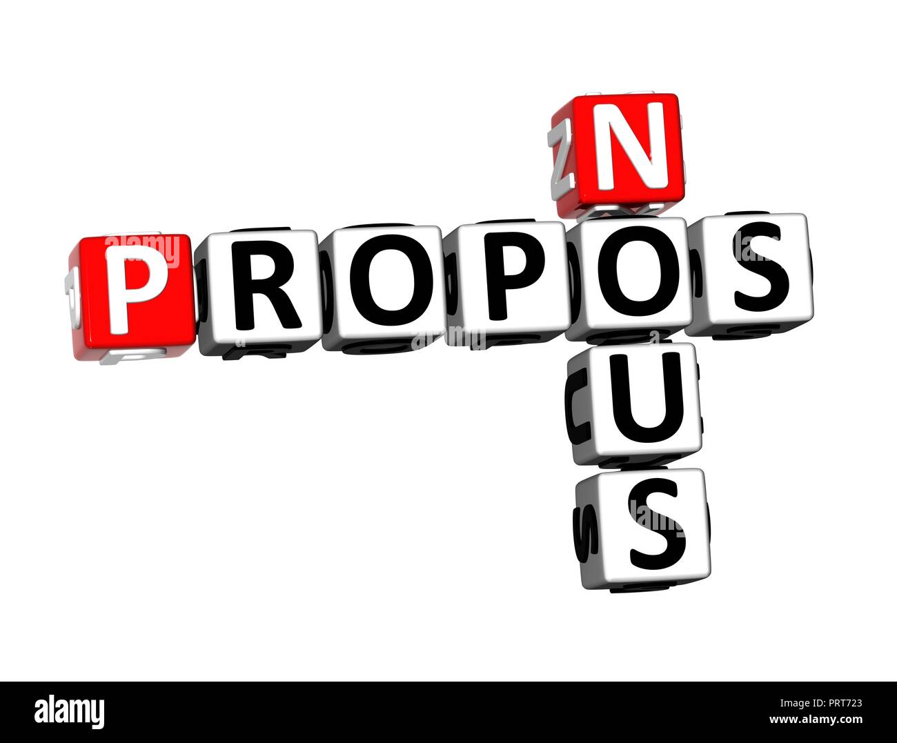 3D Rendering Crossword Propos Nous Word Over White Background Stock ...