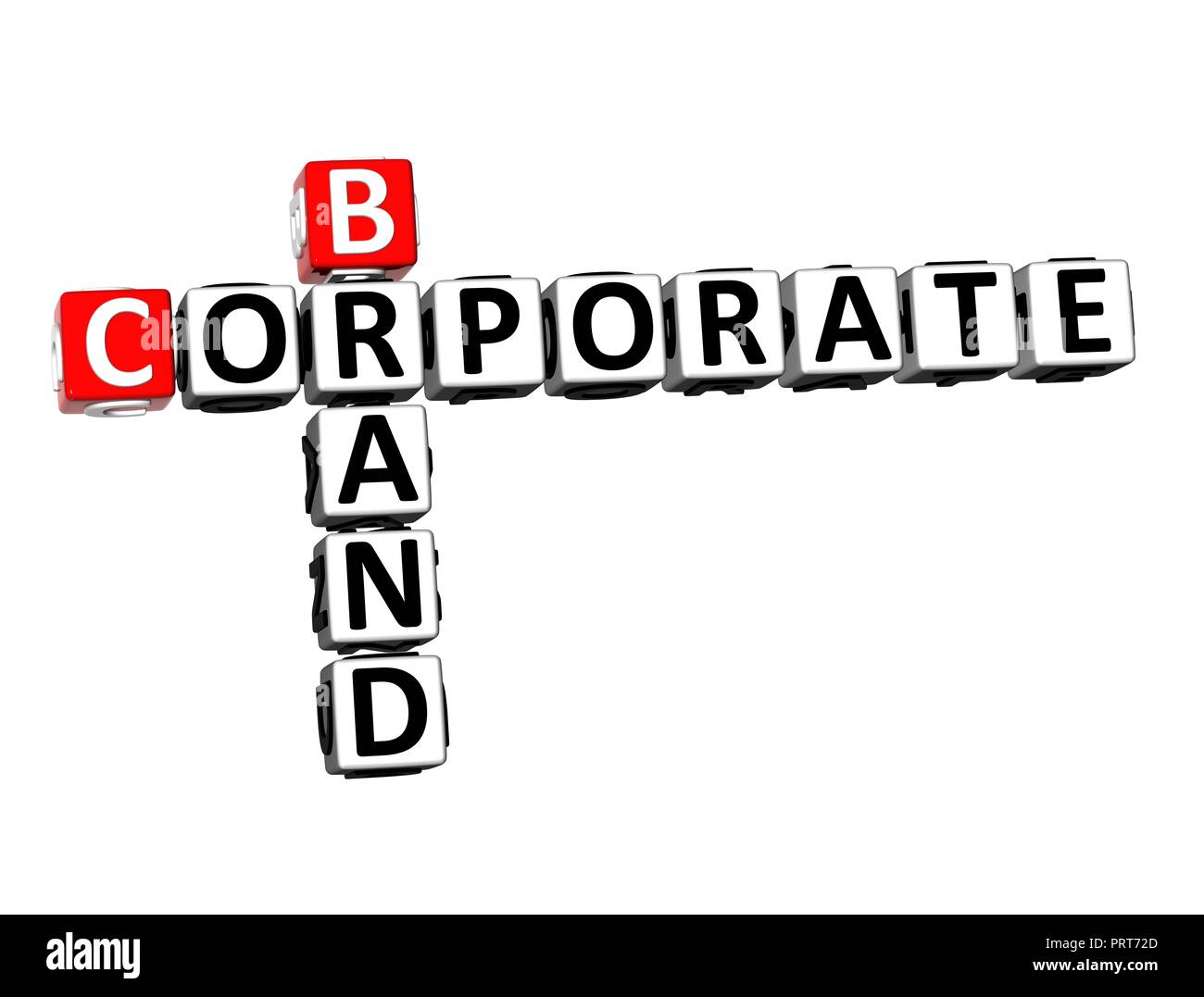 3D Rendering Crossword Brand Corporate Word Over White Background Stock ...