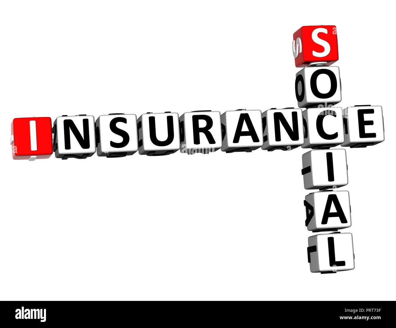 3D Rendering Crossword Social Insurance Word Over White Background ...