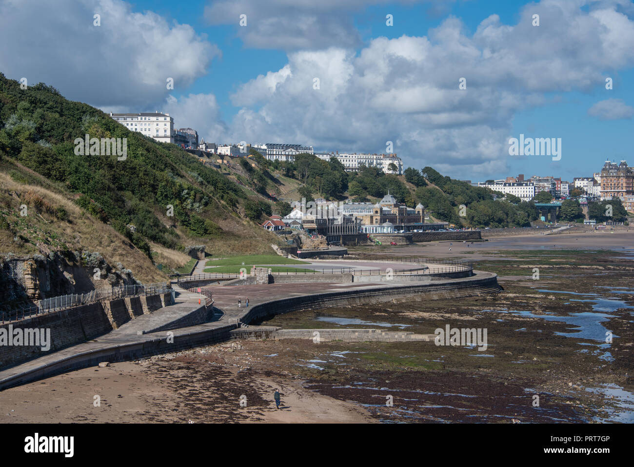 View of the site of the old outdoor swimming pool by the sea below the ...