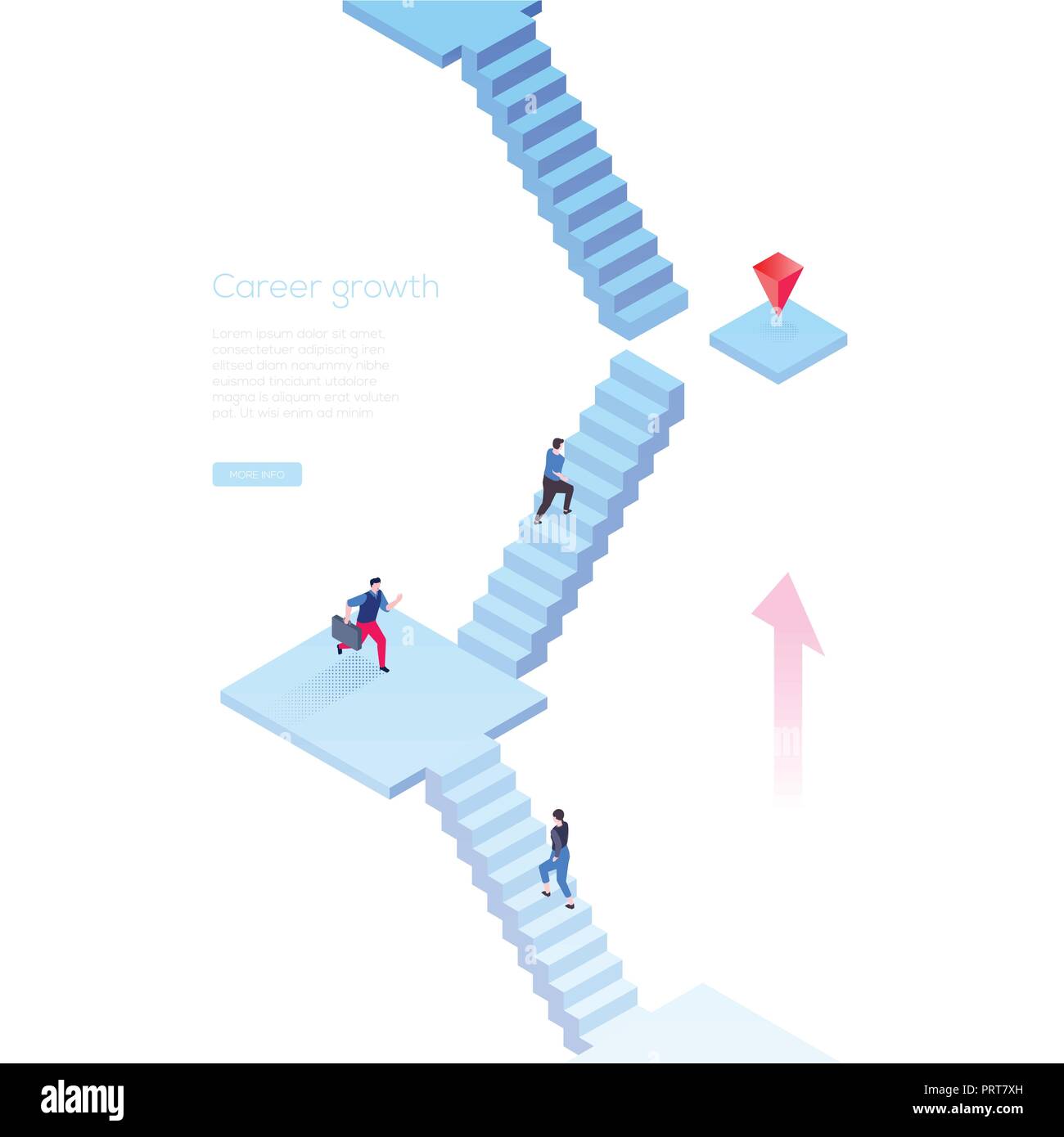 Career growth - modern isometric vector web banner Stock Vector Image ...