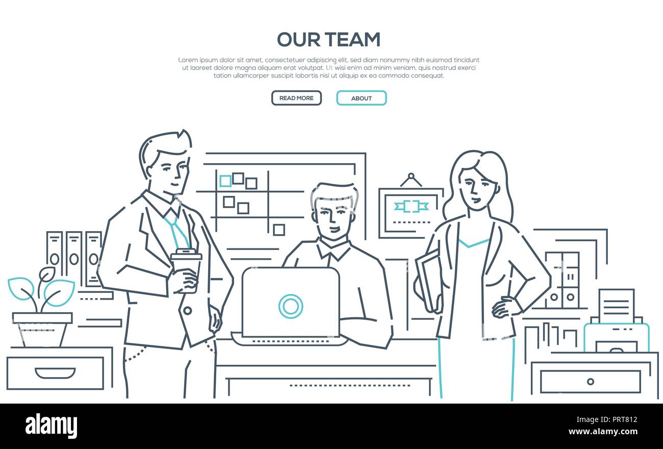 Our team - modern line design style banner Stock Vector Image & Art - Alamy