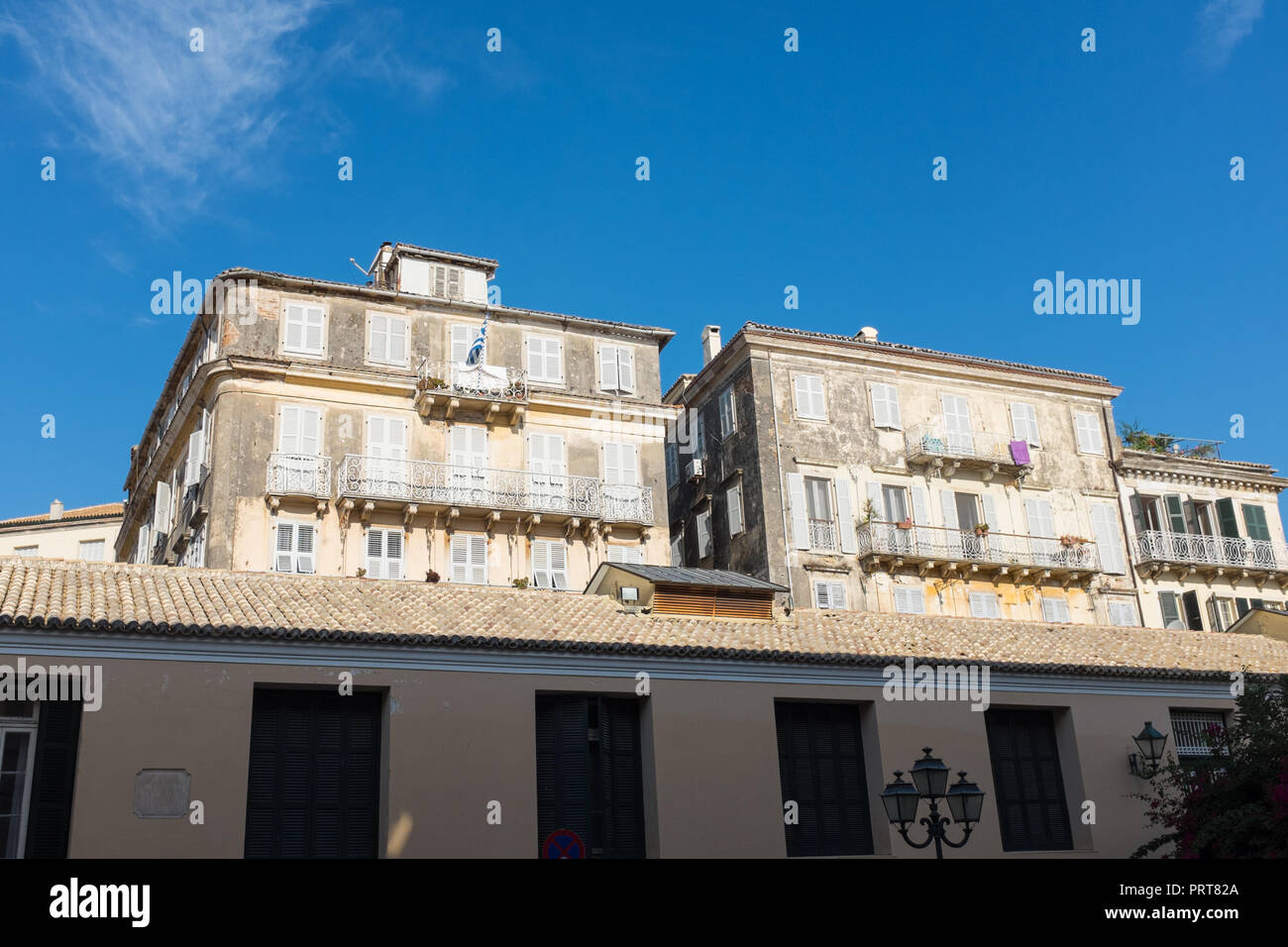 Typical old buildings in Corfu Town, Corfu, Greece Stock Photo - Alamy