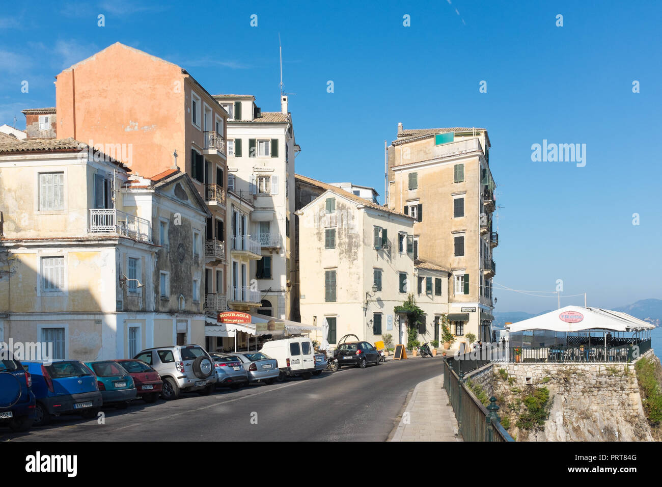 Typical old buildings in Corfu Town, Corfu, Greece Stock Photo - Alamy