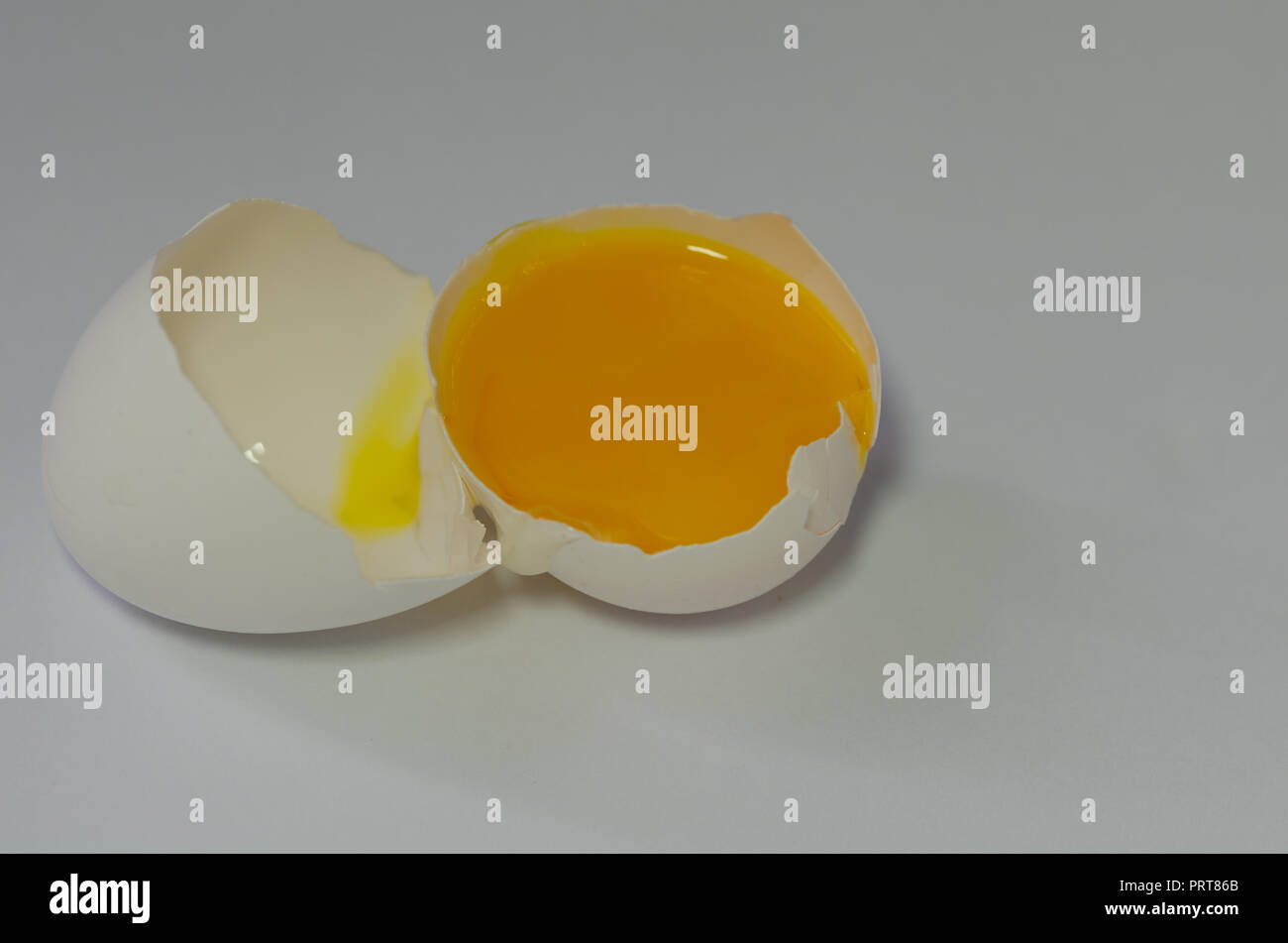 Broken egg on white background,copy space,isolated Stock Photo - Alamy