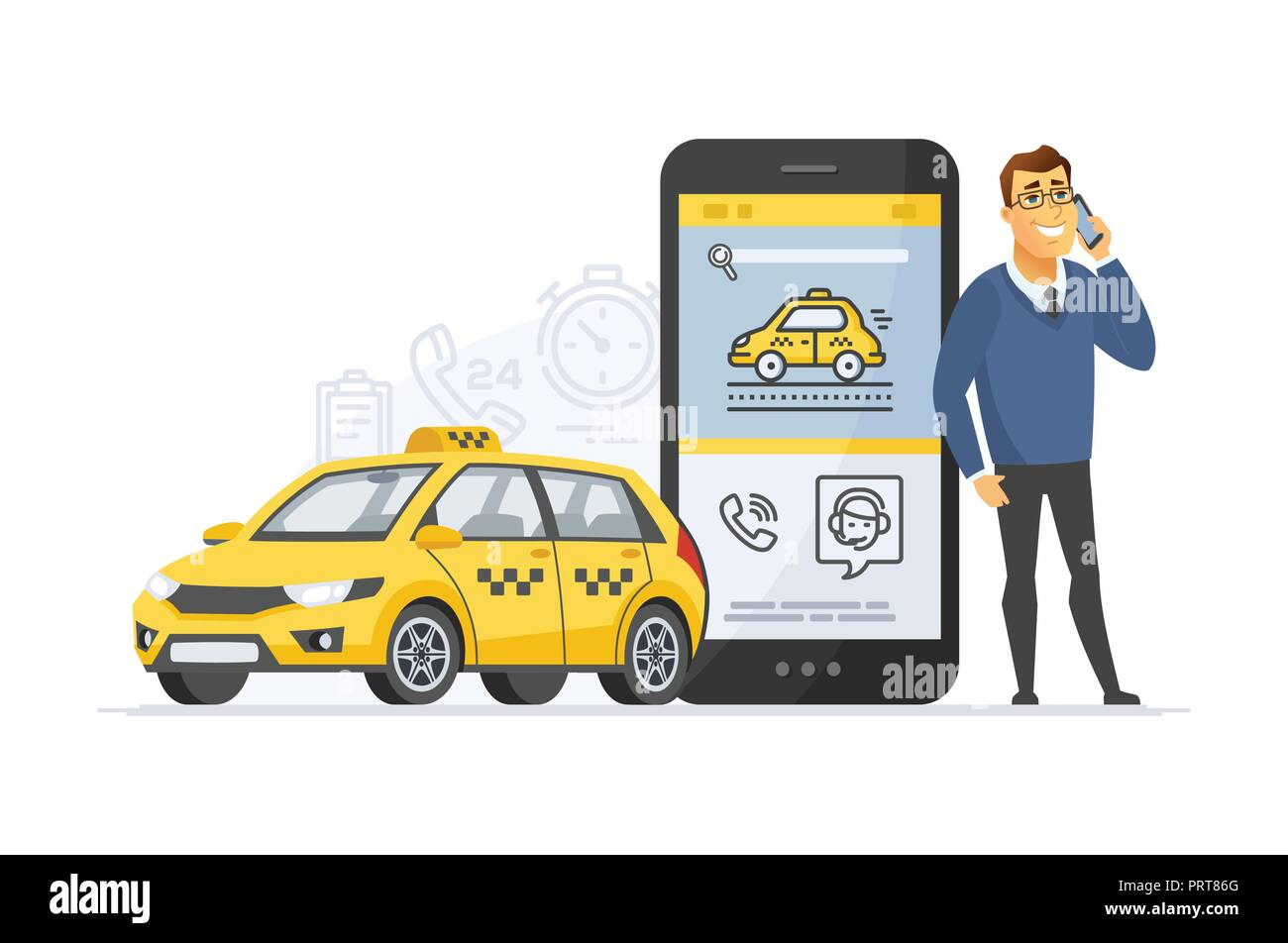 Cartoon taxi driver isolated illustration hi-res stock photography and ...