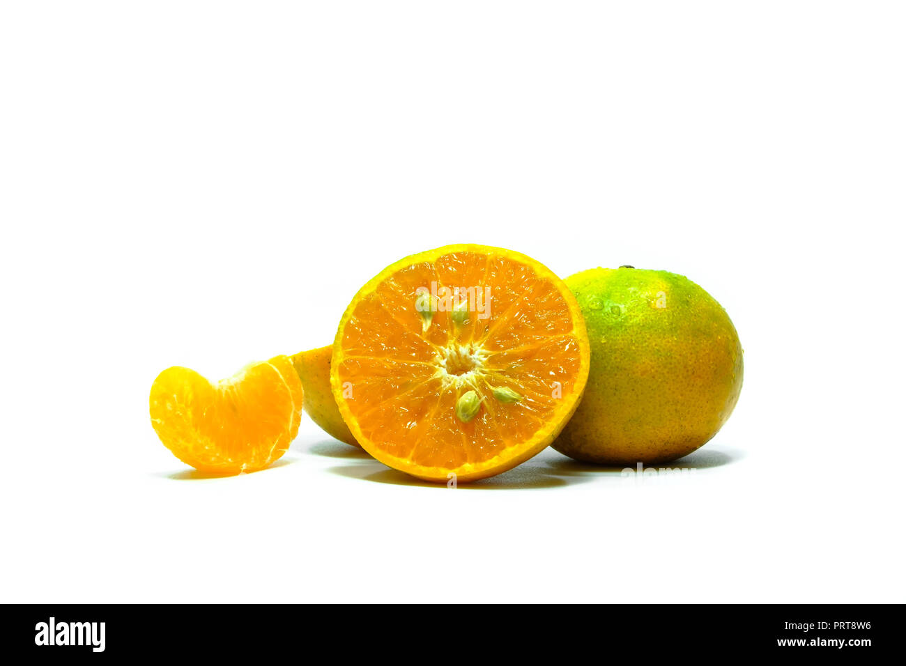 Orange in white background Stock Photo - Alamy