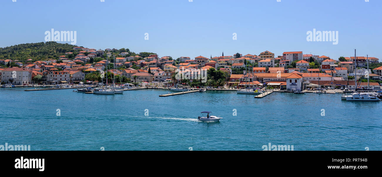 View of the port from the fortress of the city of Trogir Stock Photo ...