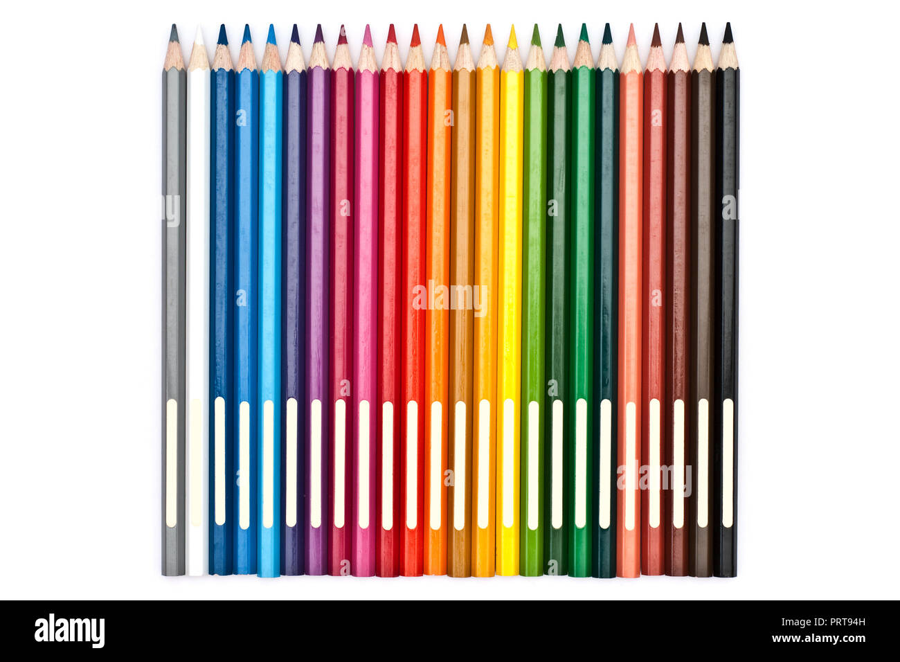 set of color pencils isolated on white background Stock Photo - Alamy
