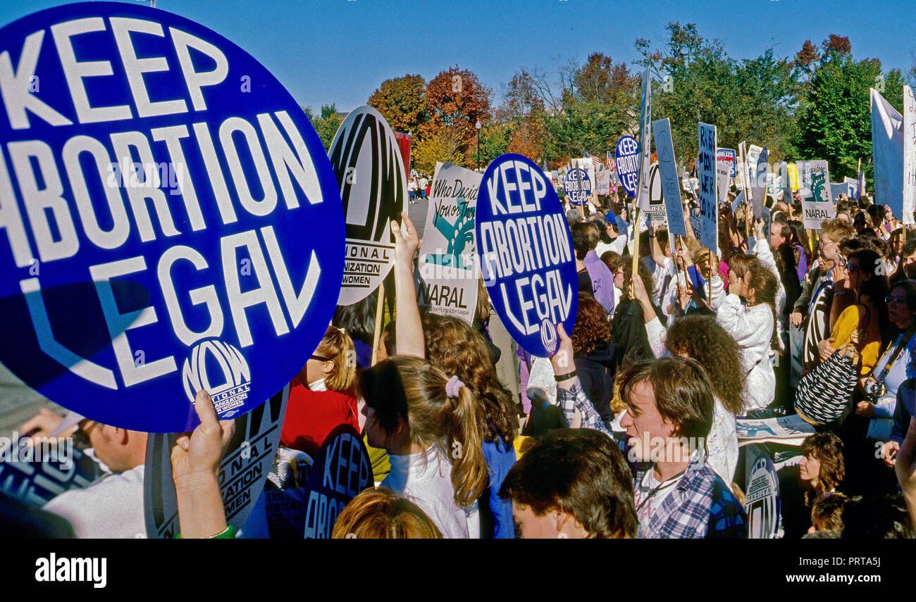 Washington DC., USA, November 12, 1989. Pro-Choice and NARAL rally at the Lincoln Memorial ...