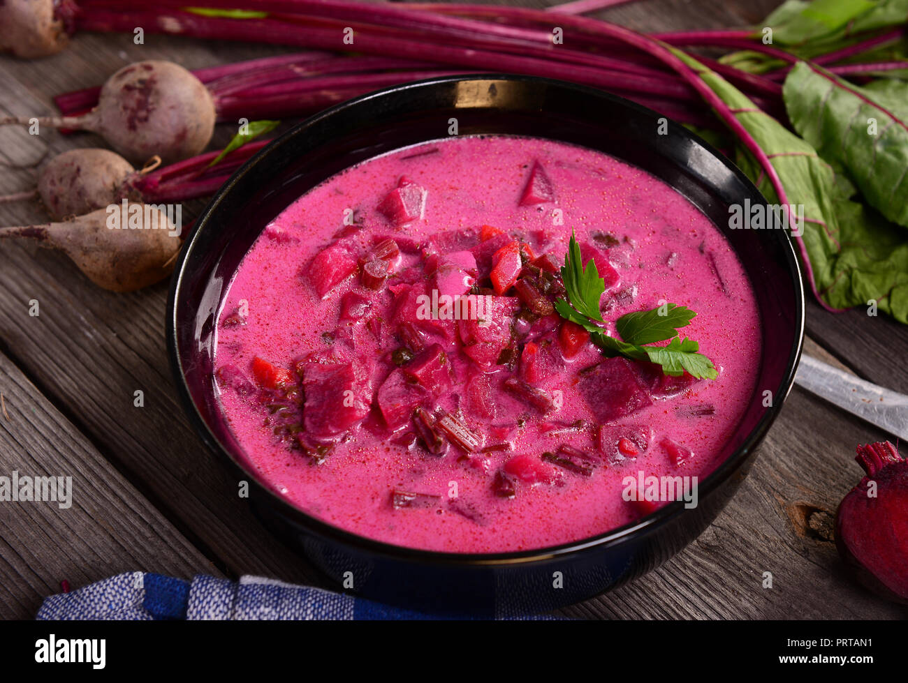 Beetroot creamy soup Stock Photo - Alamy