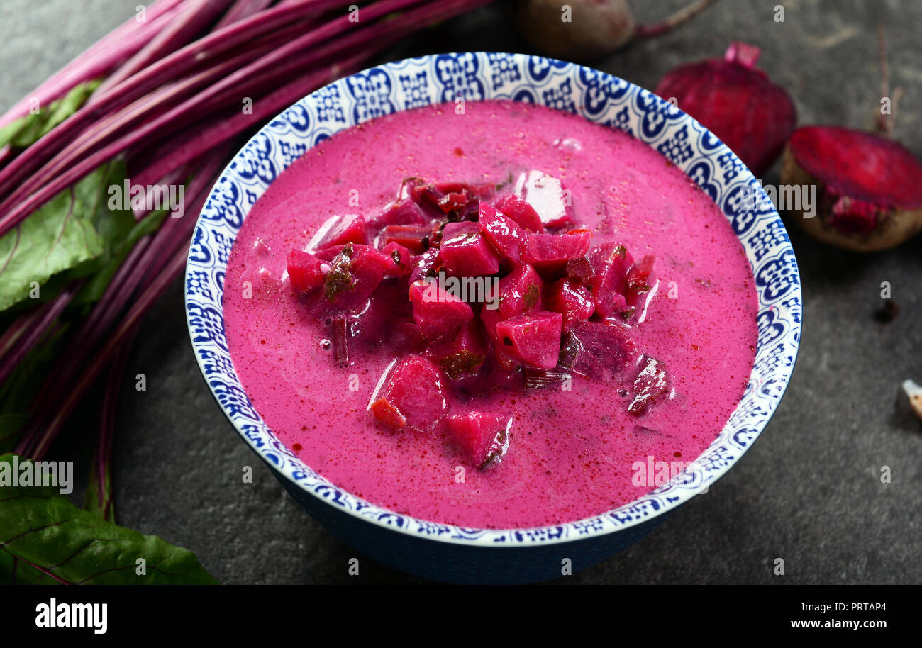 Red beetroot mashed soup hi-res stock photography and images - Alamy