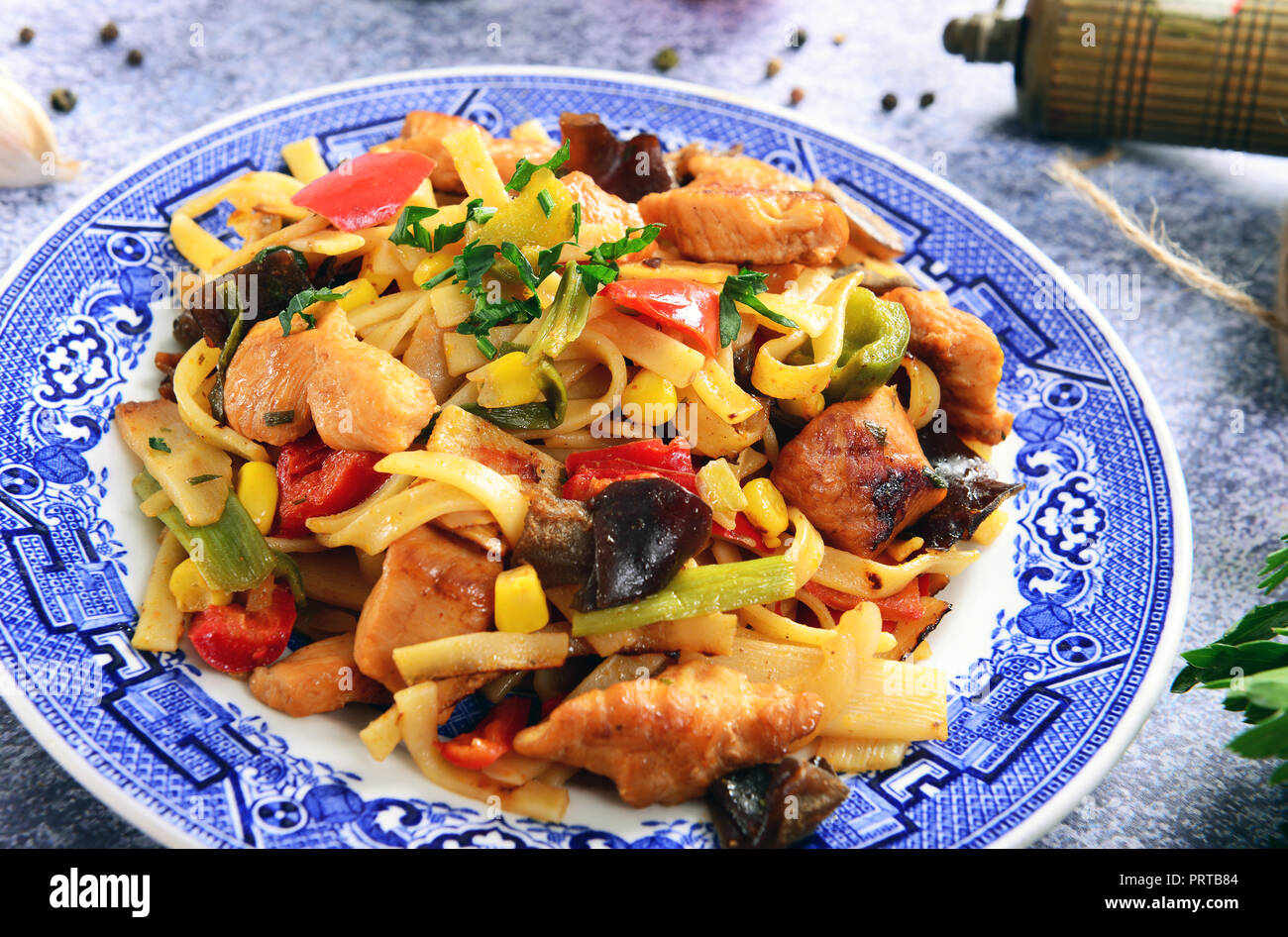 Asian food - bami goreng noodles Stock Photo - Alamy