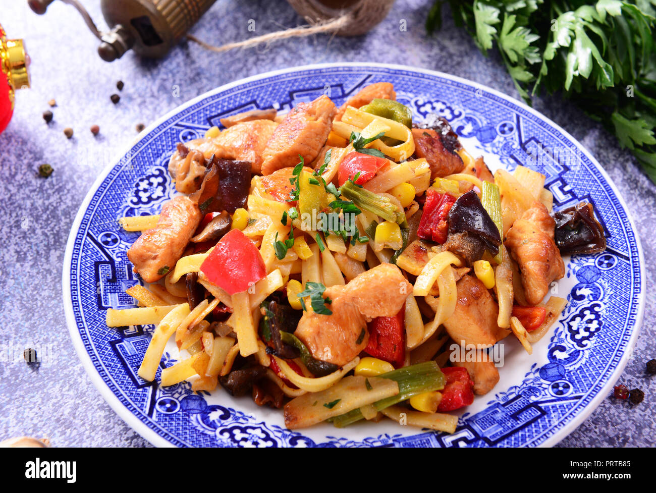 Asian food - bami goreng noodles Stock Photo - Alamy