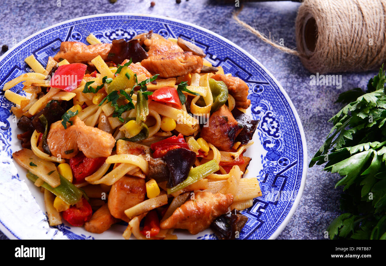 Asian food - bami goreng noodles Stock Photo - Alamy
